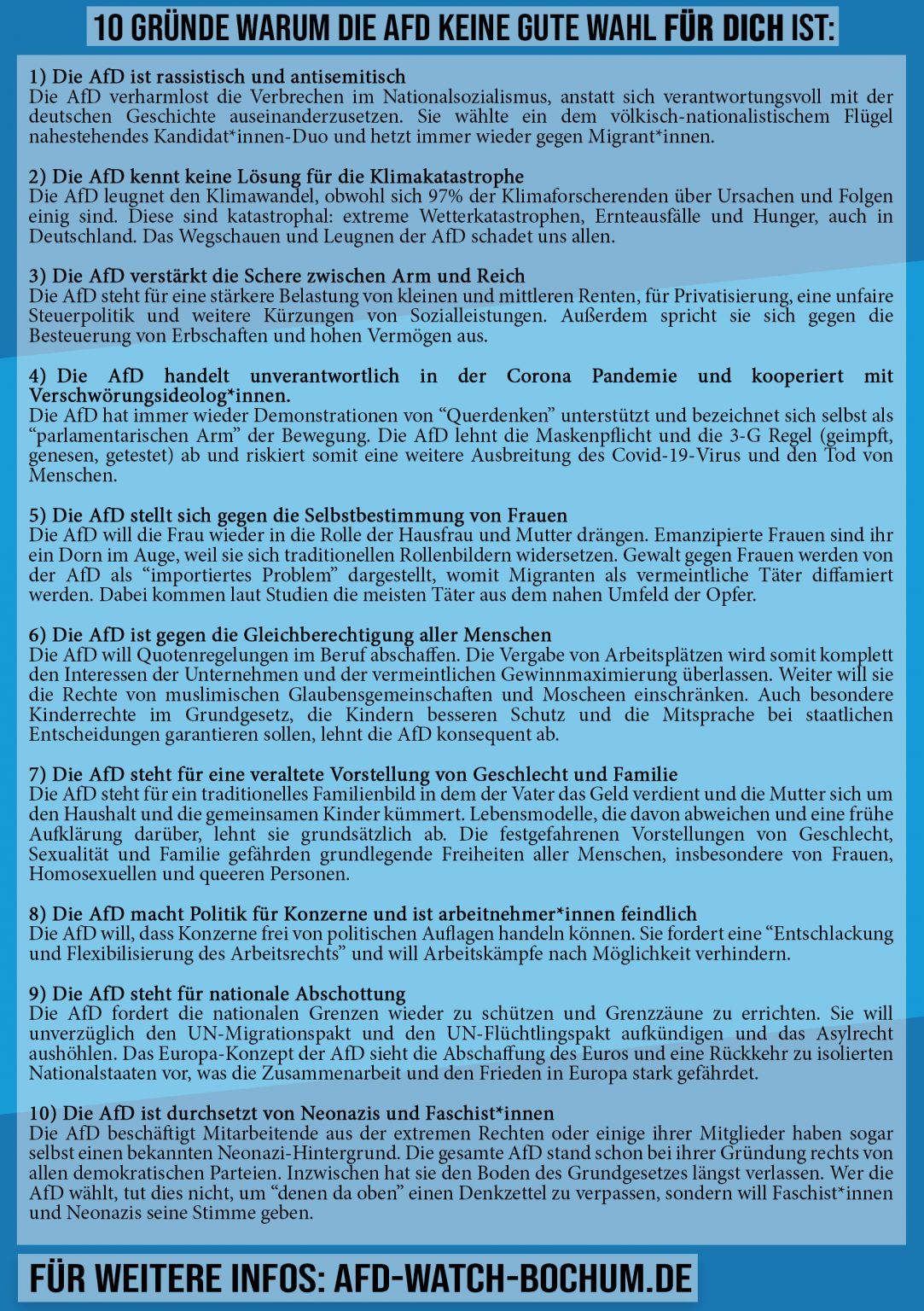 10 Punkte gegen die AfD – Bundestagswahl 2021 Edition